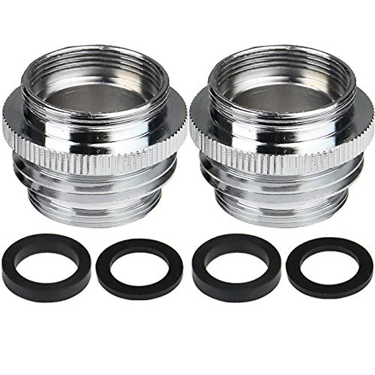 WHK Faucet Adapter Faucet to Hose Adapter Multi-Thread Garden Hose Adapter kitchen Sink Faucet Adapter to Garden Hose Brass Aerator Adapter for Female to Male and Male to Male-Chrome plated (2pack）