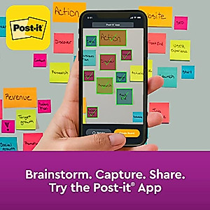 Post-it Super Sticky Notes, 3x3 in, 5 Pads, 2x the Sticking Power, New York Collection (Blue, Gray, Yellow) Recyclable (654-5SSNY)