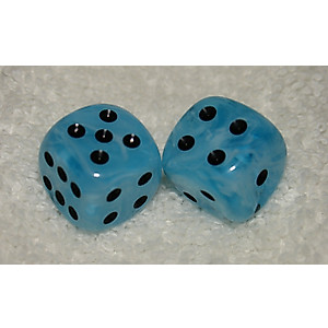 Aqua Marbled Dice Pair