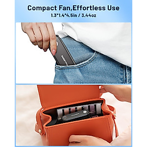 SWEETFULL Portable Handheld Mini Fan with LED Display, 2-in-1 Personal Foldable USB Rechargeable Hand Held Fan & Flashlight for Travel, Lash Eyelash, Cute Small Pocket Fan for Women, Girls