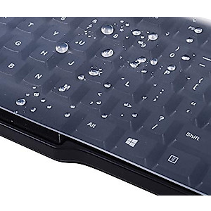 Universal Clear Waterproof Anti-Dust Silicone Keyboard Protector Cover Skin for Standard Size PC Computer Desktop Keyboards (Size: 17.52" x 5.51")