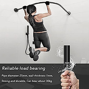 Shower Curtain Rail L Shaped Telescopic Shower Curtain Rods Waterproof Curtain Rustproof Metal Curved Bathroom Curtain Rail Rod (60x80cm-80x120cm)