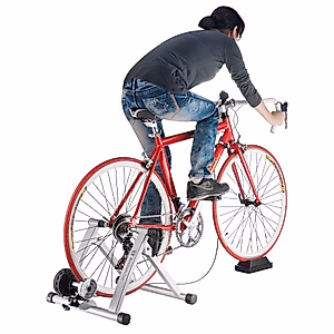 Indoor Bike Trainer – Convert Mountain, Road, or Beach Bicycle into a Stationary Exercise Bike for Indoor Riding All Year Round by Bike Lane (Silver)