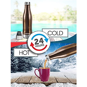 Milton Duke 1000 Thermosteel Hot and Cold Water Bottle, 920 ml, Coffee Brown