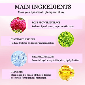NIYET 30 pieces of Moisturizing Collagen Crystal Lip Mask - Anti-Ageing & Anti Chapped, Reduce lip Wrinkles, Fade Lip Color, Make Skin Smooth And Firm Collagen Lip Pieces (Pink)