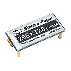 waveshare 2.9inch E-Ink Display HAT 296×128 Pixels Black White Two Color E-Paper Module epaper Screen for Raspberry Pi Pico Microcontroller Board,SPI Interface,Support Partial Refresh