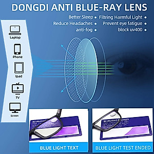 DONGDI Blue Light Blocking Reading Glasses 4 Pack Computer Readers for Women Men,Anti Glare UV Ray Filter Eyeglasses +1.75