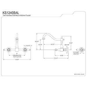 Kingston Brass KS1240BAL Heirloom Bridge Kitchen Faucet, Matte Black