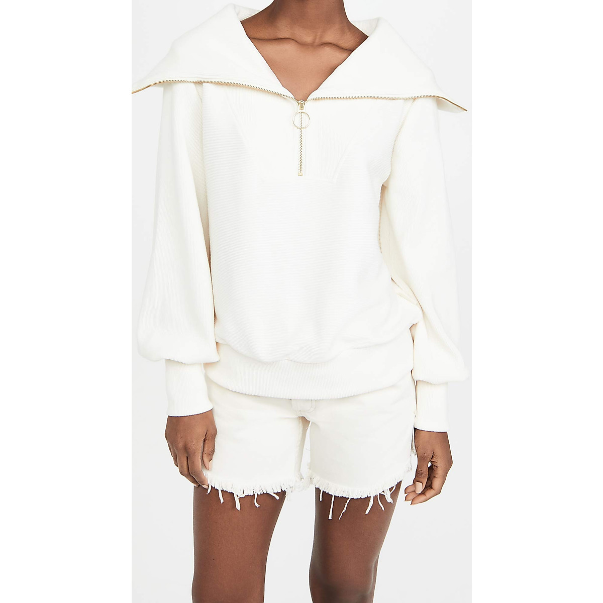 Varley Women's Vine Half Zip, Ivory, White, S