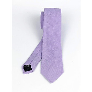 Secdtie Men's Skinny Tie Causal Cotton Solid Color Linen Narrow Slim cut Necktie (One Size, Lavender)