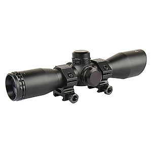 TACFUN 4X32 Crossbow Compact Multi Range Reticle Scope Red Green with Rings Lens Covers