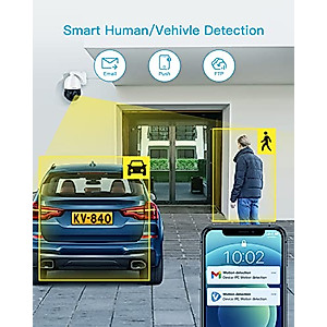 4K 8MP Outdoor PTZ IP POE Camera with Pan Tilt 20x Optical Zoom & Human Vehicle Detection, Speed Dome Security Camera with 320ft IR Night Vision, Auto Tracking, 2-Way Audio (Compatible for Hikvision)