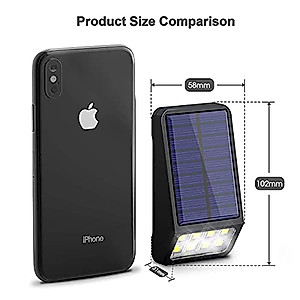 LOHAS LED Solar Fence Lights Outdoor, IP65 Waterproof Solar Deck Lights, Super Bright 6000K Solar Wall Lights, Auto On/Off Solar Lights, Ideal for Patio, Front Door, Backyard, Garage, Garden, 4 Pack