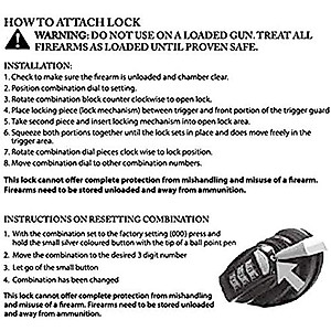 Yoknow Trigger Lock, Universal Combination Gun Lock - Fits Pistols, Rifles, Shot Guns (3pcs)