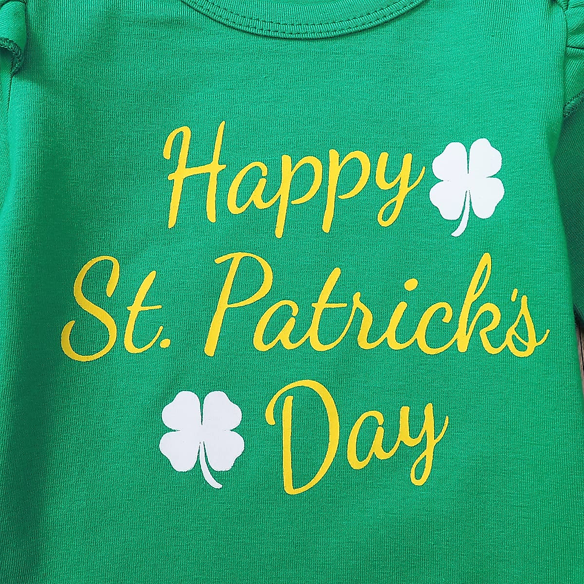 Detigee Baby Girl Happy St. Patricks Day Outfit Infant My 1st St. Patricks Day Bodysuit (Green,3-6 Months)