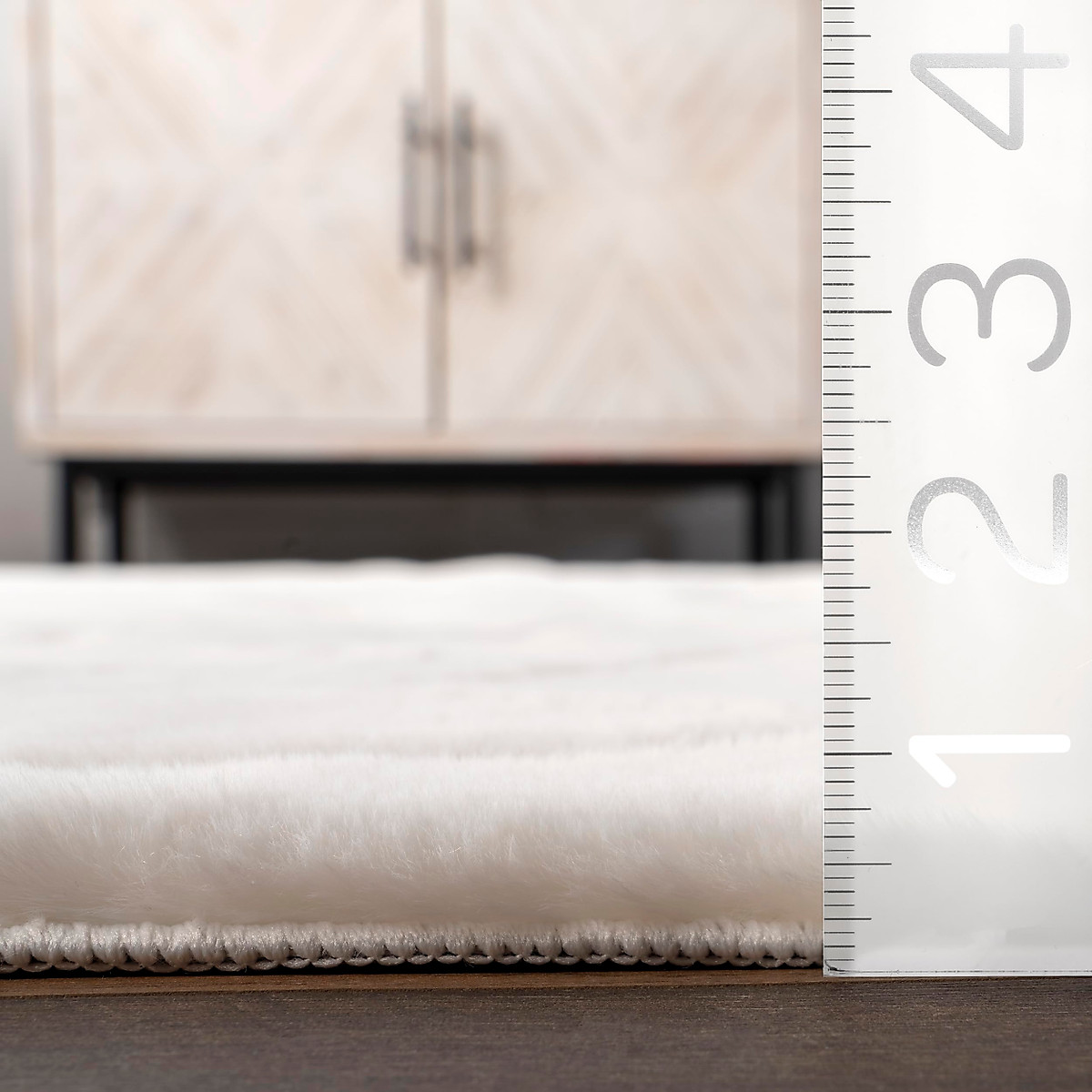 nuLOOM 8' x 10' Cozy Plush SuperiorWash Area Rug, Machine Washable, Non-Slip, Soft Fluffy Shag Carpet for Living Room Bedroom Kids Room Nursery Home Decor, Camari White