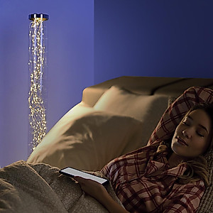 LKUA Modern Floor Lamp, Decorative Elegant Design Metal Exposed Rope Modern Standing Lamp for Bedroom, Living Room, Office, Kids Room (Warm White)