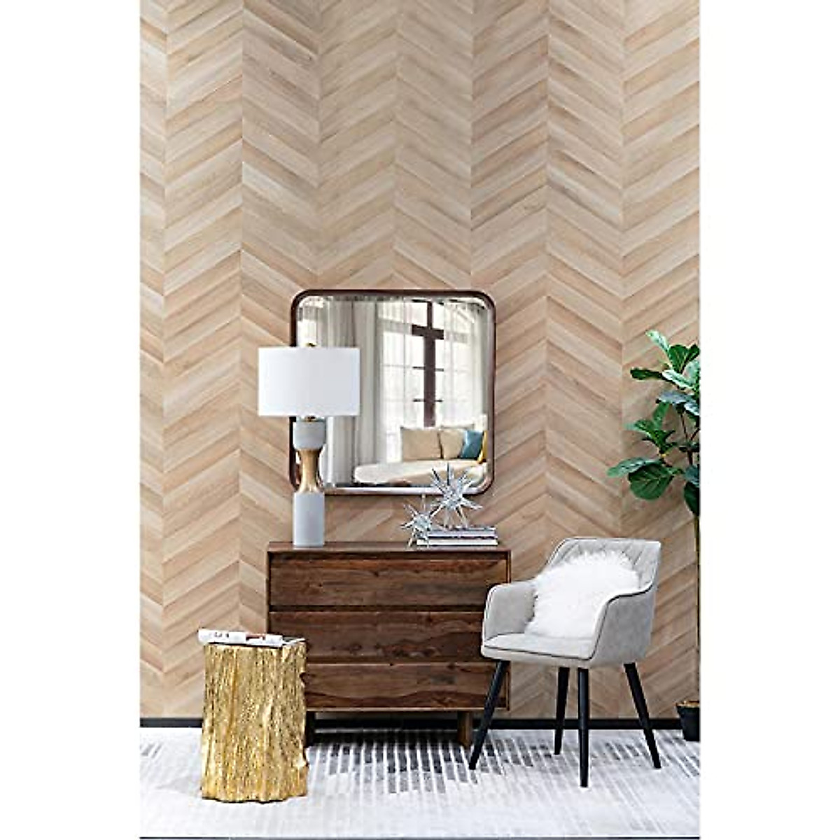 A&B Home Nature Wood Texture Inspired, End Table Side Table Living Room Furniture Luxury, Golden Tree Trunk Garden Stool or Gold Coffee Table Accent Tables for Small Spaces - 13.5x13x20