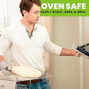 Spring Chef 10”x15” Stainless Steel Set of 2 Cooling Racks & Single Aluminum Baking Pan Bundle