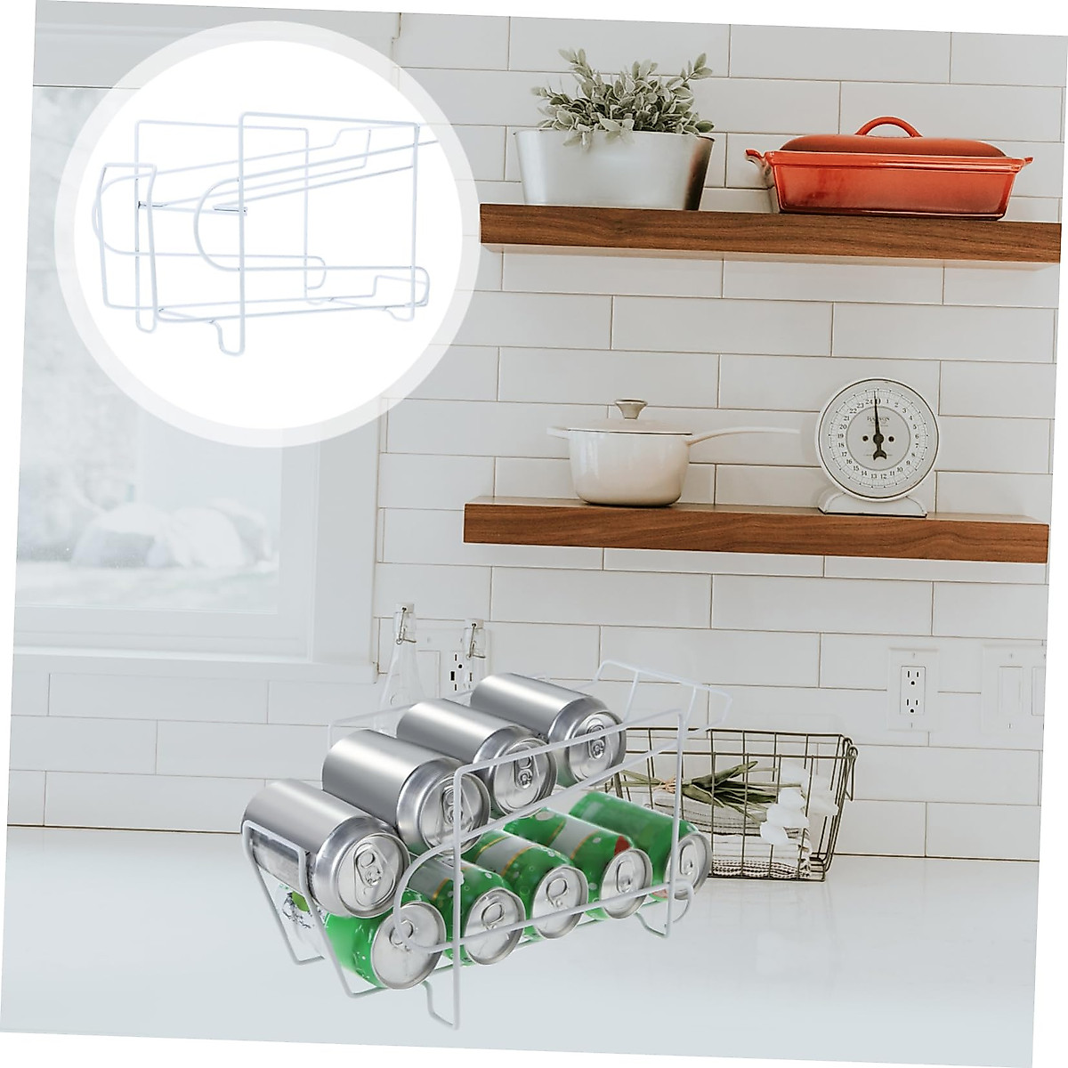 DOITOOL Refrigerator Organizer Bins Pop Soda Can Dispenser Beverage Holder for Fridge Freezer Kitchen Countertops Cabinets Metal Canned Food Pantry Storage Rack