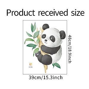 Panda and Tree Branch Wall Decals,Peel and Stick Animal Wall Stickers for Kids Children Bedroom Nursery Home Decor(15.3x18.9)