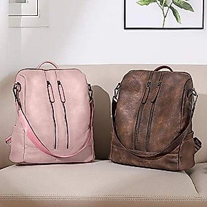 CLUCI Leather Backpack Purse for Women Convertible Large Travel Ladies Designer Fashion Casual Shoulder Bag