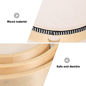 3pcs Hand Drumsï¼Œ Wood Frame Tambourine Percussion Instruments with 3pcs Drum Sticks for Kids