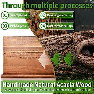 Easeholder Magnetic Knife Block Natural Wooden Double Side Knife Holder Stand with Strong Enhanced Magnets Mutifunctional Kitchen Cutlery Organization Storage Rack