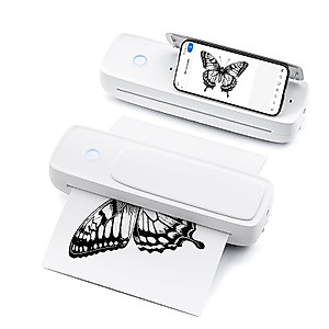 HXBER A4 Printer, A4 Portable Paper Printer Thermal Printing Wireless BT Connect Compatible with iOS and Android Mobile Photo PrinterSupport Various Paper Sizes