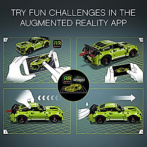 LEGO Technic Ford Mustang Shelby GT500 Set 42138, Pull Back Drag Toy Race Car Model Building Kit, Gifts for Kids and Teens with AR App Play Feature