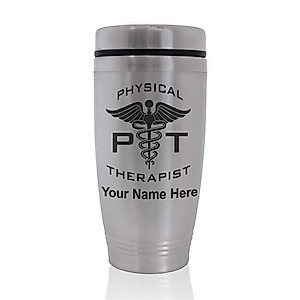 SkunkWerkz Commuter Travel Mug, PT Physical Therapist, Personalized Engraving Included