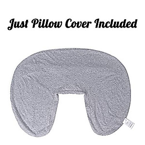 Pro Goleem Nursing Pillow Cover 100% Jersey Cotton 2 Pack Soft Feeding Pillow Slipcover for Breastfeeding Moms Fits Standard Infant Nursing Pillow or Positioner Grey for Boys and Girls