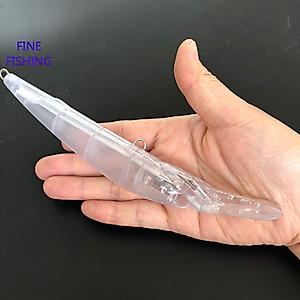 5 pcs Unpainted Crankbait Fishing Lure Body 7 3/10 Inch 1 3/10OZ Blank Lures 8011