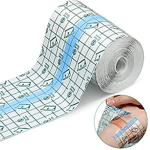 Transparent Dressing Adhesive Bandage Waterproof Bandage Clear Adhesive Bandages Stretch Tape for Tattoos Swimming (3.94 Inch x 10.94 Yard)