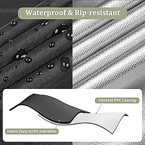 KylinLucky Waterproof Patio Loveseat Covers 52W x 35D x 35H inches,2-Seater Heavy Duty Outdoor Furniture Sofa Covers Black