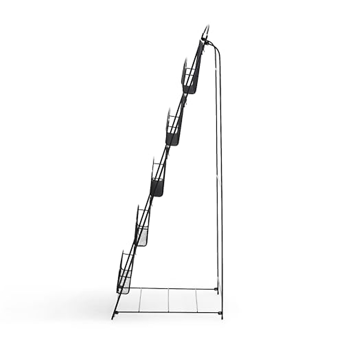 Safco Onyx Floor Rack, Ladder Magazine Rack with 5 Pockets, Commercial-Grade Steel Construction
