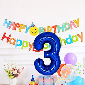 Huge 40 Inch Navy Blue Number 1 Balloon One Balloon for First Birthday Decors Kids Boys Girl Helium Hot Blue Theme Party Number 1 Balloon 1st Balloons Birthday for Anniversary Decors Baby Shower