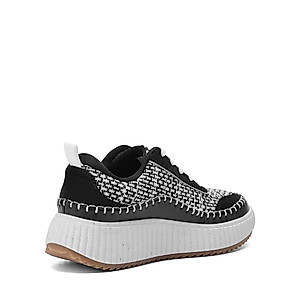 DREAM PAIRS Women Chunky Sneakers Arch Comfortable Casual Platform Fashion Sneaker,Size 8,Black/White,SDFN2379W
