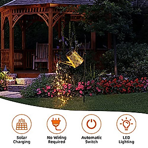 Otdair Solar Watering Can with Lights, Outdoor Garden Decor Waterproof Solar Garden Lights for Outdoor Pathway Yard Lawn Patio Party Decorations Gift for Mom Grandma Birthday