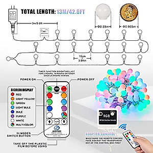 Multicolor Globe String Lights with Remote Timer,Indoor String Lights Bedroom,32FT 96LED with 8Vibrant Colors Plug in Outdoor Decorative Lights for Easter,Christmas,Classroom,Garden,Party,Wedding