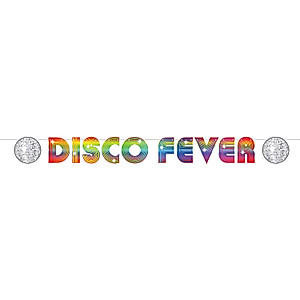 70's Party Decorations Set - Disco Fever Banner, Table Cover, Disco Ball Whirls, Retro Silhouette Cutouts – 70s Party Decorations and Soul Train Party Theme Decorations
