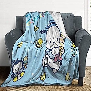 Ladycute P0ch-acc0 Flannel Throw Blanket Cozy Fluffy Prevent Pilling Resist Wrinkles for Bed Living Room Couch Chair Travel 40"x50"