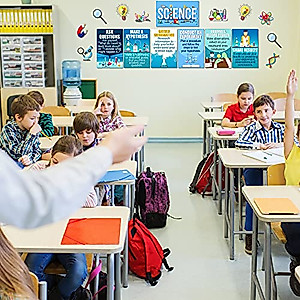 31 Pieces Scientist Bulletin Board Set Laminated Science Posters Classroom Decals Banner Classroom Wall Decoration for Teachers Science Lab Cutouts School Bulletin Board Office Party Supplies