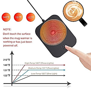Shelina Coffee Mug Warmer,Beverage Warmer ,Electric for Office Home Use,Smart with Three Temperature Settings(Cup Not Included)