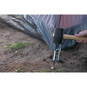 Stansport 12” Steel Tent Stakes - 4 Pack, Silver, 12" L x 0.75" W x 0.5" H