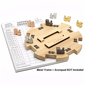 Exqline Wooden Hub for Mexican Train Dominoes with Felted Bottom Mexican Train Centerpiece Made of Superior Pine