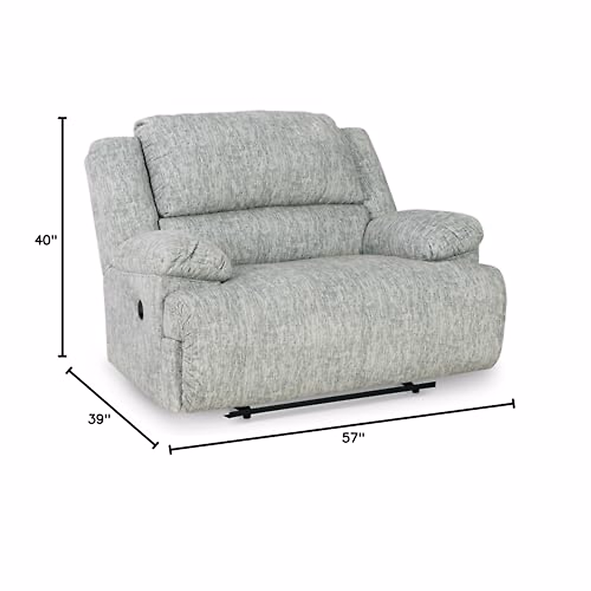 Signature Design by Ashley McClelland Transitional Zero Wall Wide Seat Recliner, Light Gray