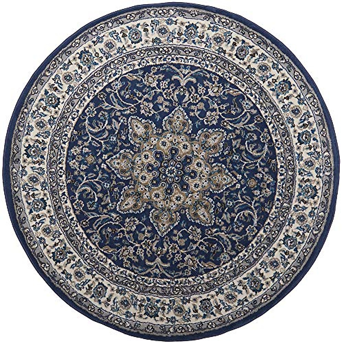 Home Dynamix Tremont Magnolia Rug, 39" Round, Navy/Ivory