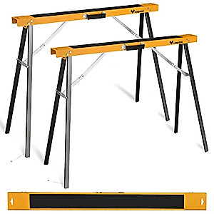 WORKESS Saw Horses 2 Pack Folding, Portable Saw Horses Heavy Duty 550 lbs Weight Capacity Portable Folding Legs and Easy Carry Handle