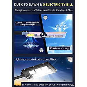 Gefolly 1000W Solar Street Lights Outdoor, 162000LM Commercial Parking Lot Light Dusk to Dawn, 6500K Solar Security Flood Lights with Motion Sensor for Basketball Court, Road, Yard-2 Pack